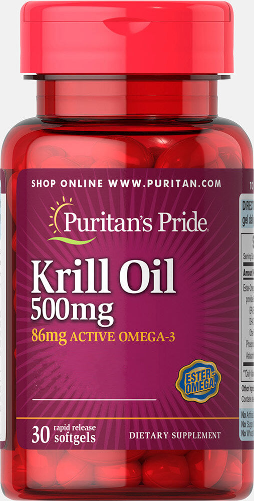 Puritan's Pride Red Krill Oil 500 mg (86 mg Active Omega-3) 500 mg / 3 – Puritan's Pride Singapore
